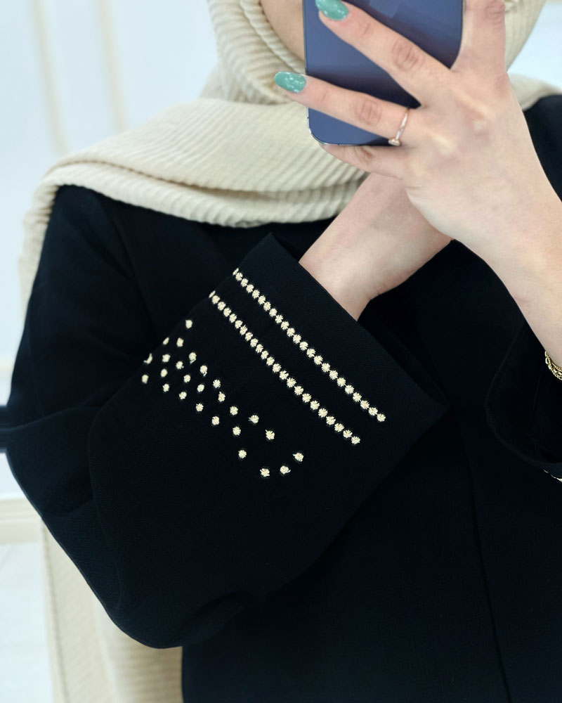 مانتوکتی شانتون گلدوزی قاصدک کد8271633 - فروشگاه پارسیس